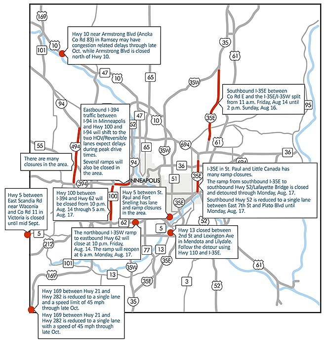 Twin Cities weekend road closures get early start | Minnesota Public ...